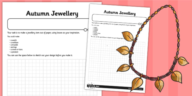 Autumn Jewellery Worksheet (teacher made)
