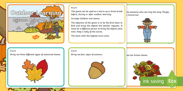 Autumn Bring Me Game Challenge Cards (teacher made)