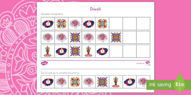 Diwali Complete the Pattern Activity (teacher made)