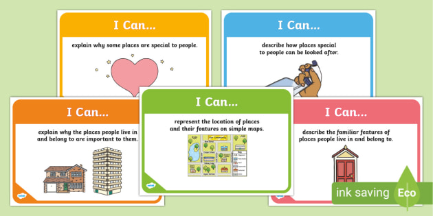 My Place on the Map I Can Statements Display Posters