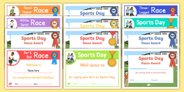 EYFS Races Sports Day Certificates Pack eyfs-races-sports-day-certificates-pack