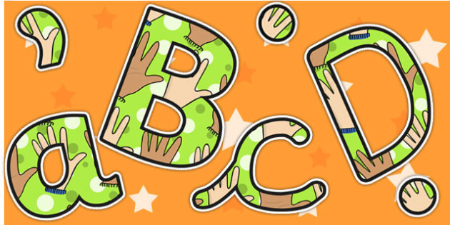 Hand Themed Size Editable Display Lettering - Hand, Lettering