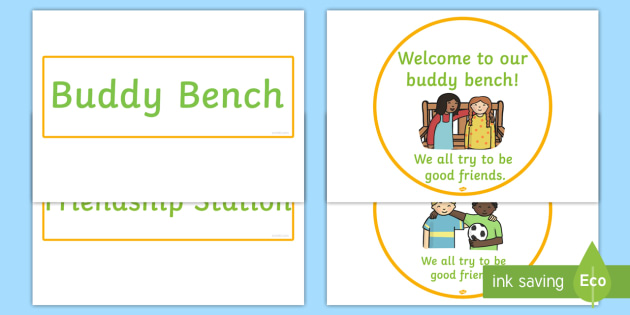 Buddy Bench And Friendship Station Display Signs