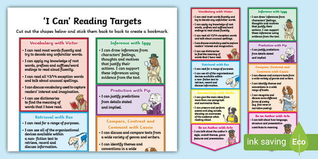 Year 4 'I Can' Reading Target Bookmark