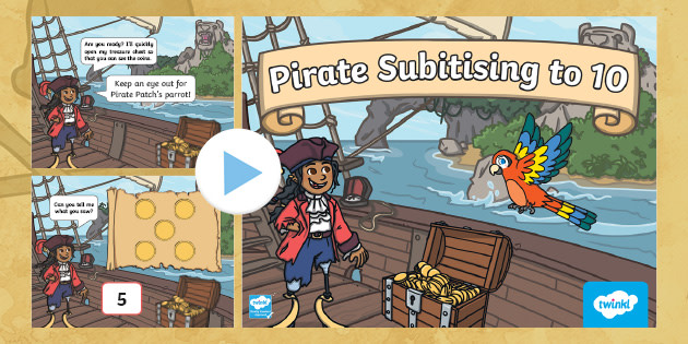👉 Pirate Subitising to 10 PowerPoint (teacher made)