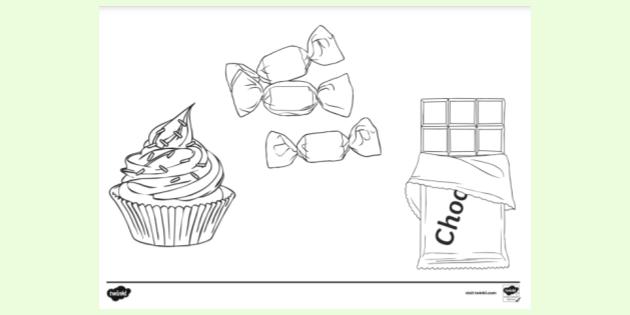 FREE! - Sweet Treats Colouring Page (teacher made)