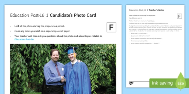 Education Post 16 1 GCSE Foundation Tier Photo-Card French