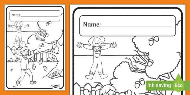 FREE! - Autumn Themed Colouring Book Cover (teacher made)