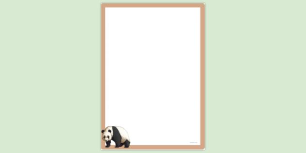* NEW * Simple Blank Realistic Panda Page Border | Page Borders
