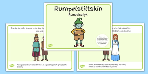 Rumpelstiltskin Story Sequencing A4 Polish Translation
