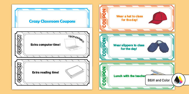 Crazy Classroom Coupons (teacher made)