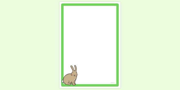 * NEW * Simple Blank Bunny Rabbit Page Borders | Twinkl