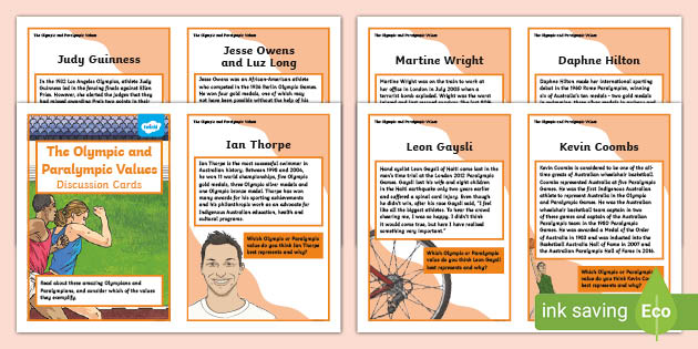 The Olympic and Paralympic Values Discussion Cards
