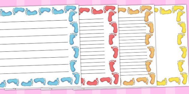 FREE! - Footprint Page Borders Landscape (teacher made)