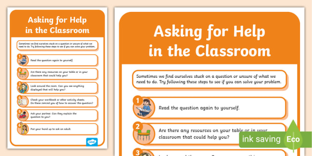 Asking for Help in the Classroom Poster
