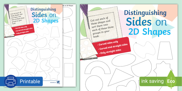 Distinguishing sides on 2D Shapes Activity Sheet