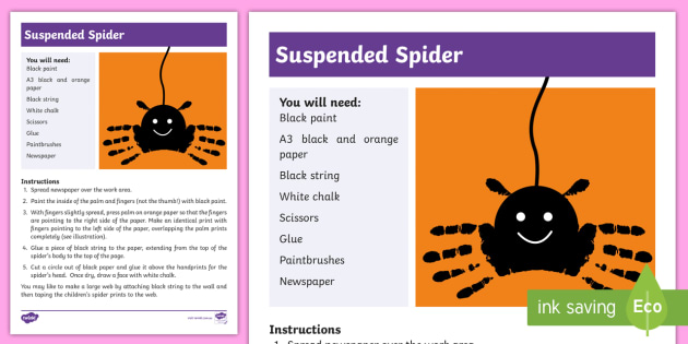 Spider Handprint Art Activity (teacher made)