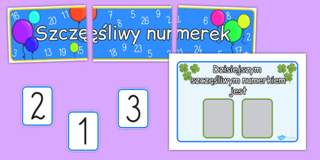 Zestaw Szczęśliwy Numerek po polsku - losowanie numerka