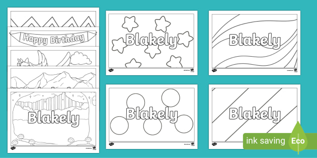 FREE! - Blakely Name Simple Colouring Activity Sheets