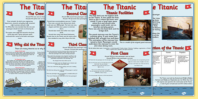 Titanic Information Sheets - titanic, history, information