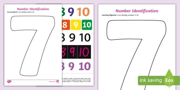 * NEW * I Can Identify the Number 7 Worksheet (teacher made)