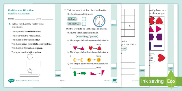 👉 Year 2 Position and Direction Baseline Assessment