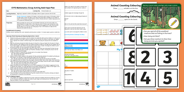 EYFS Maths: Representing Numbers on a Pictorial Number Line Group Activity