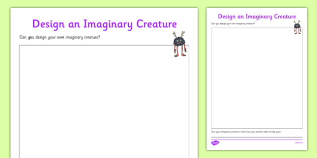 FREE! - Design an Imaginary Creature Worksheet / Worksheet to Support ...
