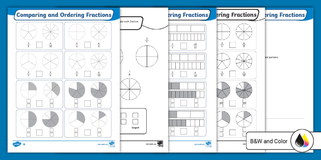 Ordering Benchmark Fractions Worksheet Ordering Fractions Grid