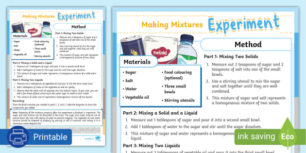 Mixtures Free Science Lessons