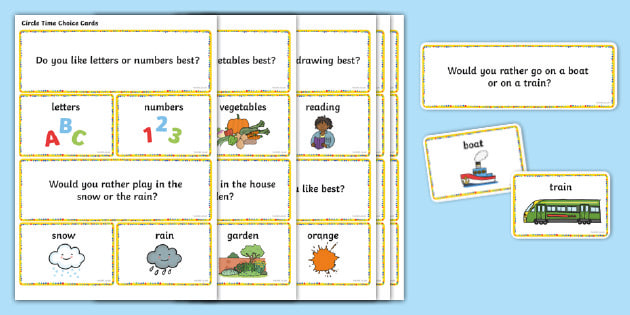 Circle Time Choice Cards (teacher made)