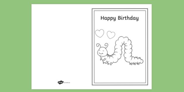 FREE! - The Very Hungry Caterpillar-Themed Birthday Card Colouring