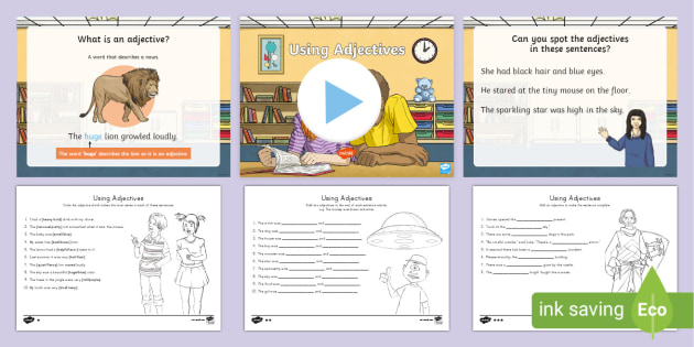 Using Adjectives Lesson Pack (teacher made)