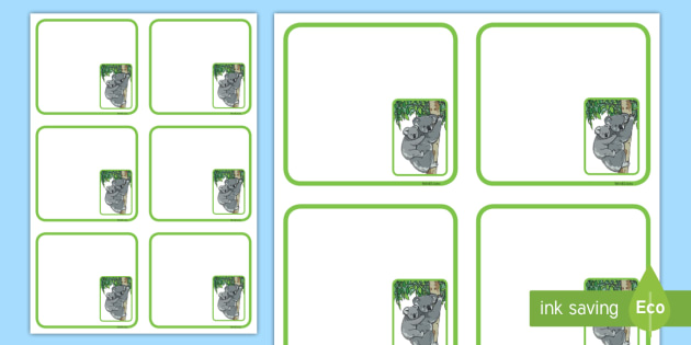 Koala Themed Editable Drawer-Peg-Name Labels (Colourful)