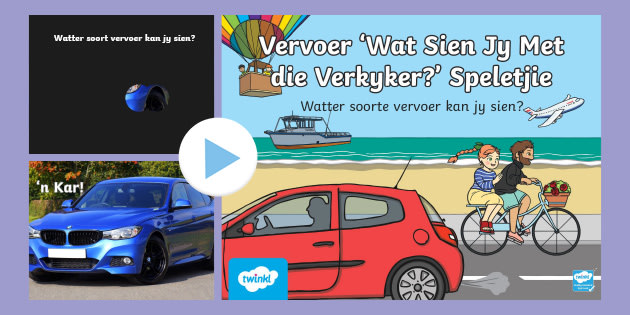 Vervoer Speletjie PowerPoint: Wat Sien Jy Met Die Verkyker?