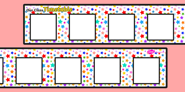 Large Multicoloured Stars Themed Visual Timetable Display - timetable
