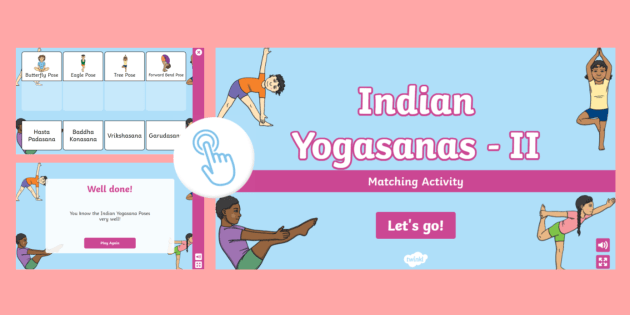 Indian Yogasanas Interactive Matching Activity II
