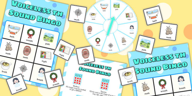 Final Voiceless 'th' Sound Spinner Bingo (Teacher-Made)