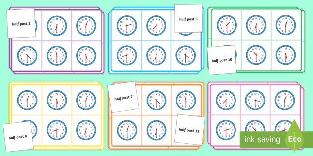 Half Past Time Bingo Whole Class Activity