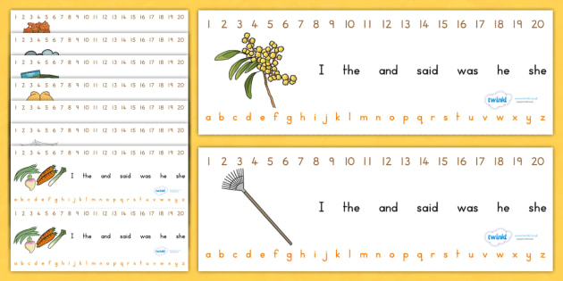 Autumn Combined Number Alphabet Strips (teacher made)