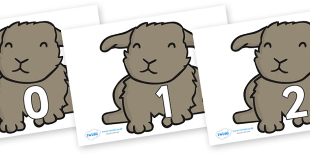 Numbers 0-31 on Rabbits