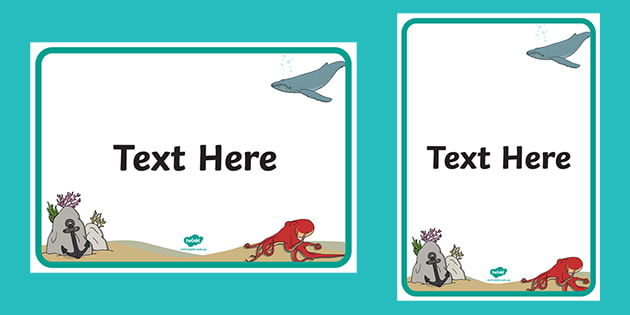 Ocean Classroom Area Display Sign (teacher made)