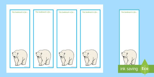 Polar Bear Editable Bookmarks (teacher made)