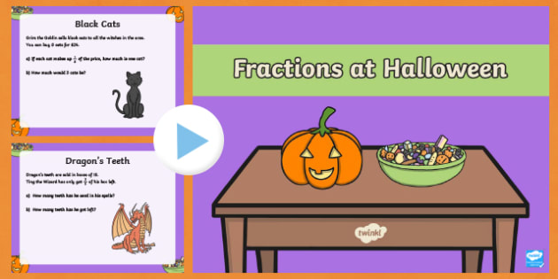 Year 3 Halloween Fractions PowerPoint