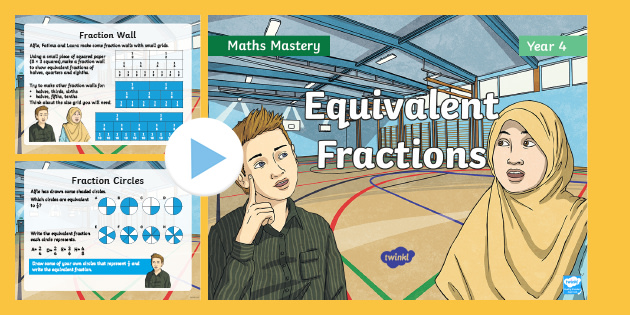 Equivalent Fractions PowerPoint - Year 4 Maths Mastery