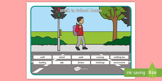 Walk to School Month Word Mat (teacher made)