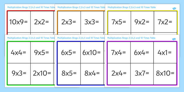 Times Table Bingo Cards Primary Resources teacher Made 