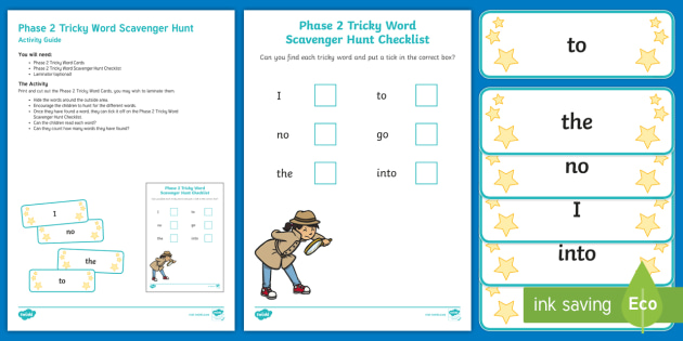 Phase 2 Tricky Word Scavenger Hunt (teacher made)