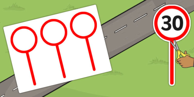 Editable Circular Speed Sign Cut Outs