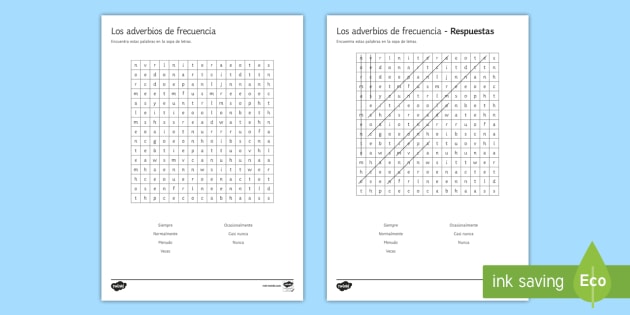 Adverbs of Frequency Word Search Spanish (teacher made)